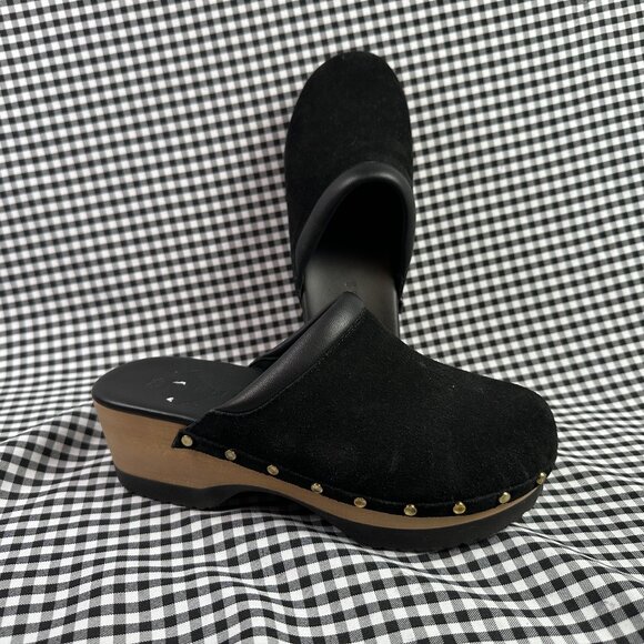 M. Gemi | Shoes | M Gemi Greta Clogs Black Suede Studded Chunky ...